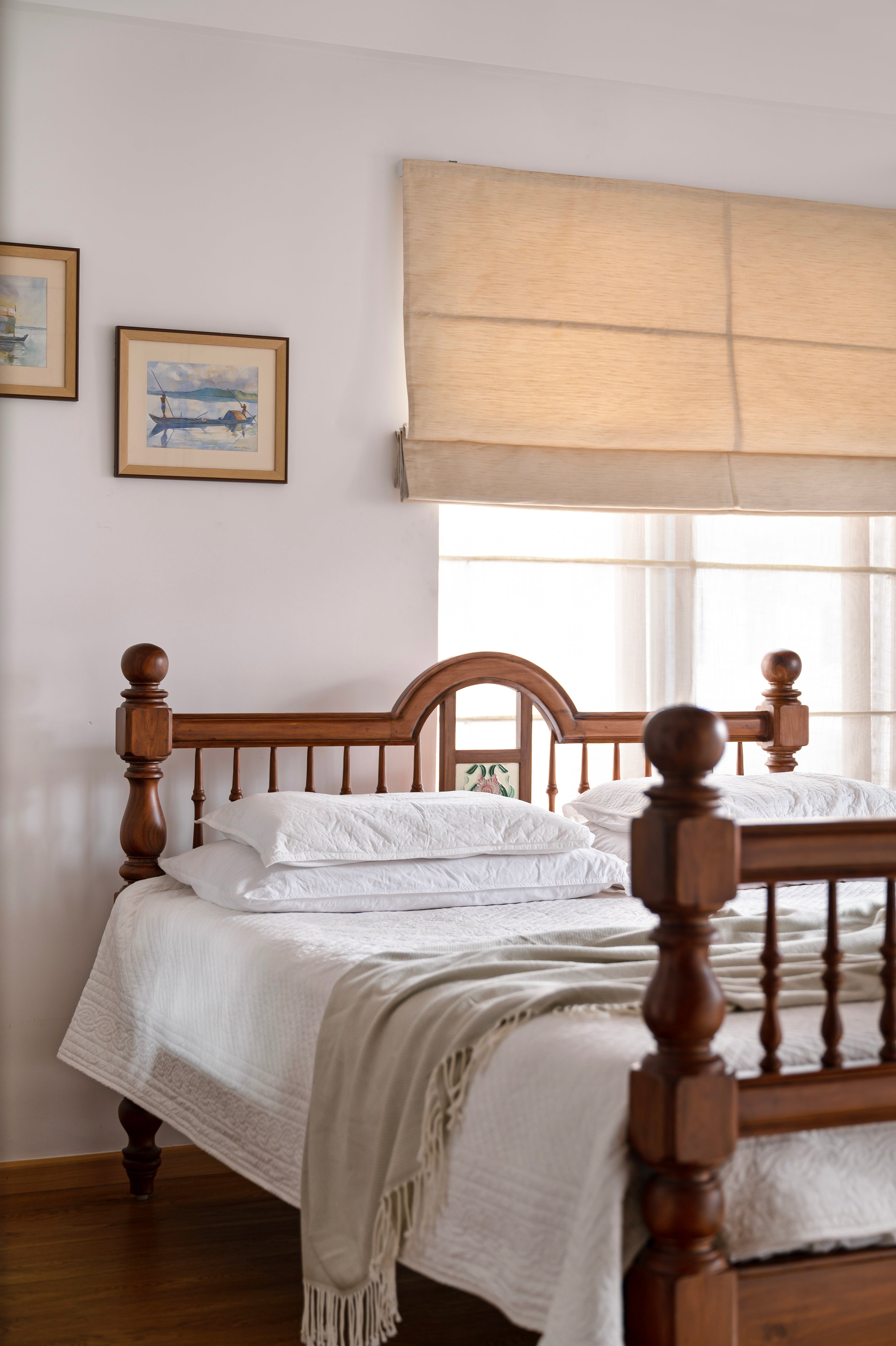 Temple Town Signature Thekka Tile Tranquility Teak Bed